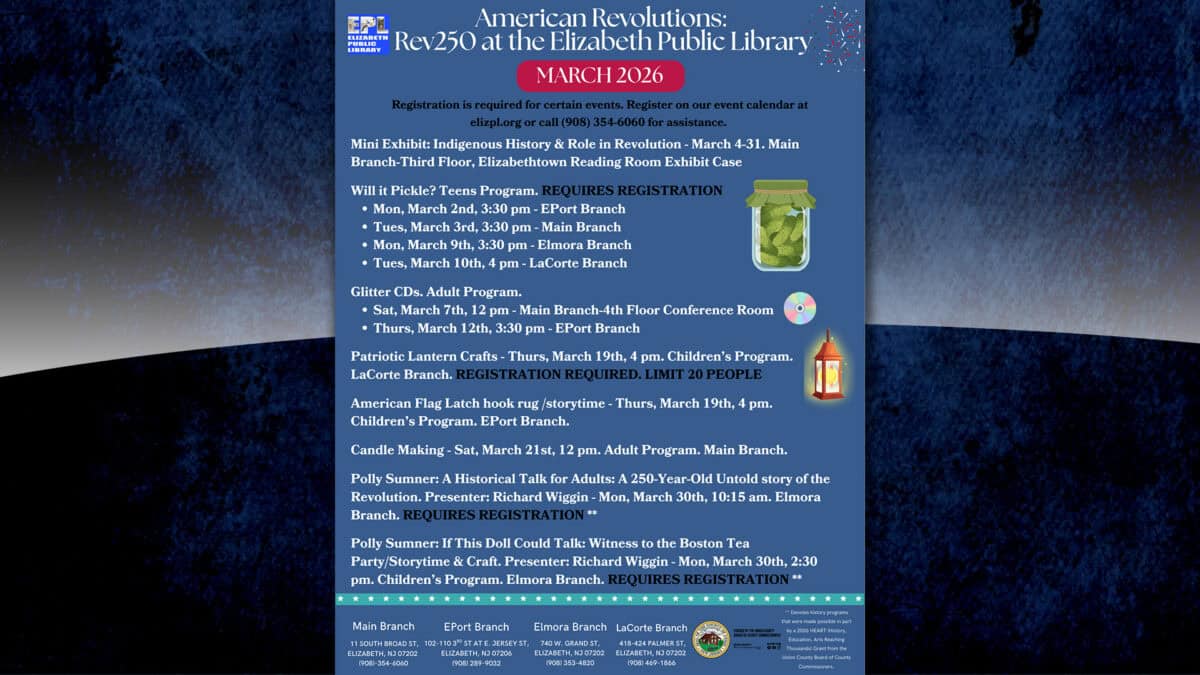 March 2026 REV250 Events | Elizabeth Library - Elizabeth, NJ
